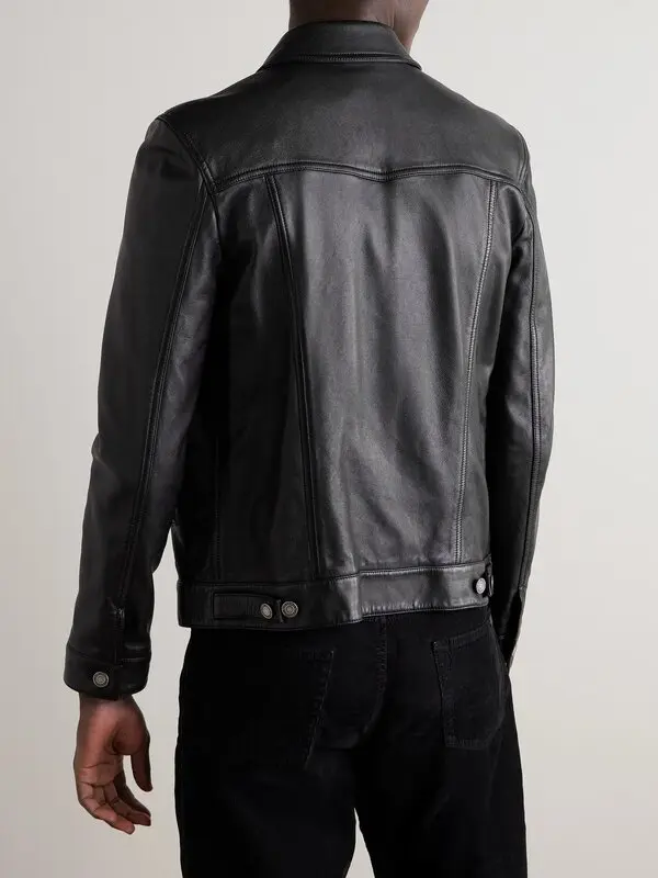 Saint Laurent Slim-fit Leather Trucker Jacket