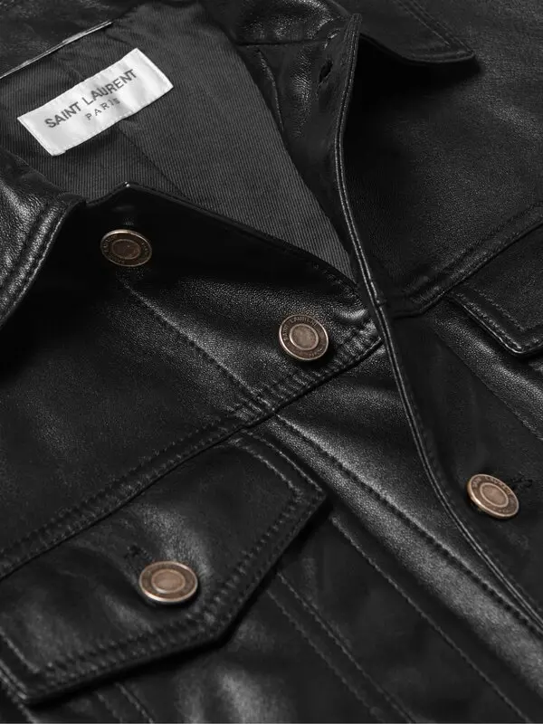 Saint Laurent Slim-fit Leather Trucker Jacket