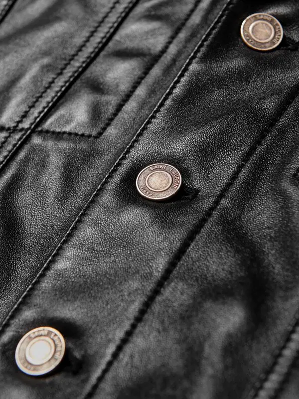 Saint Laurent Slim-fit Leather Trucker Jacket