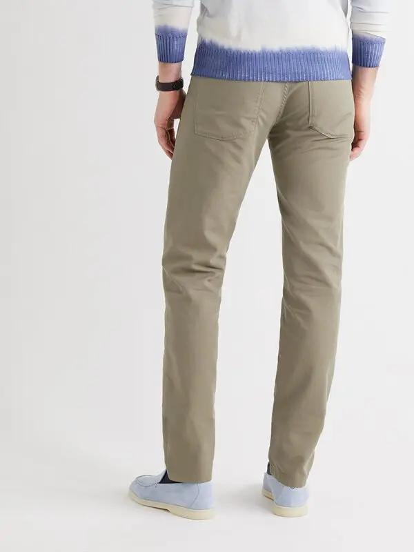 Loro Piana Slim-fit Cotton-blend Trousers