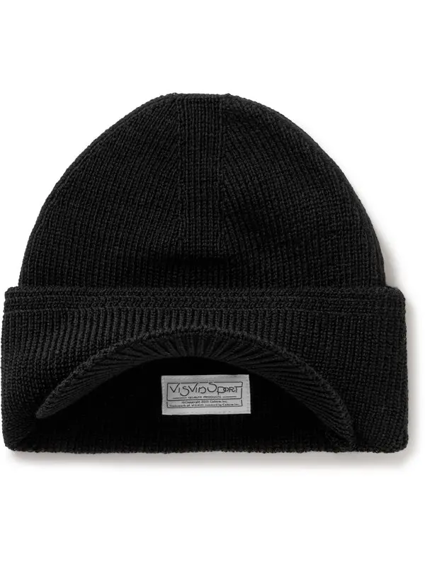 Visvim Sport Ribbed Wool-blend Brimmed Beanie