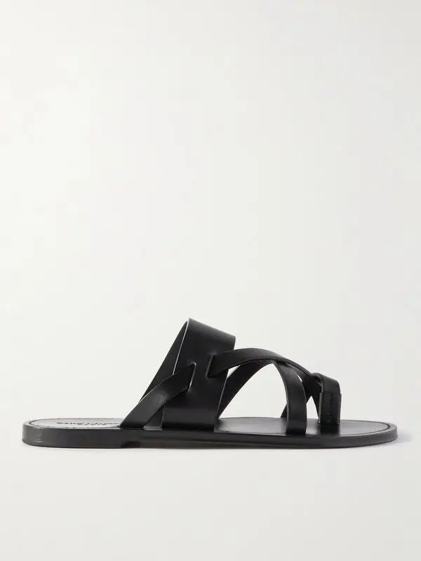 Saint Laurent Culver Leather Sandals - Black
