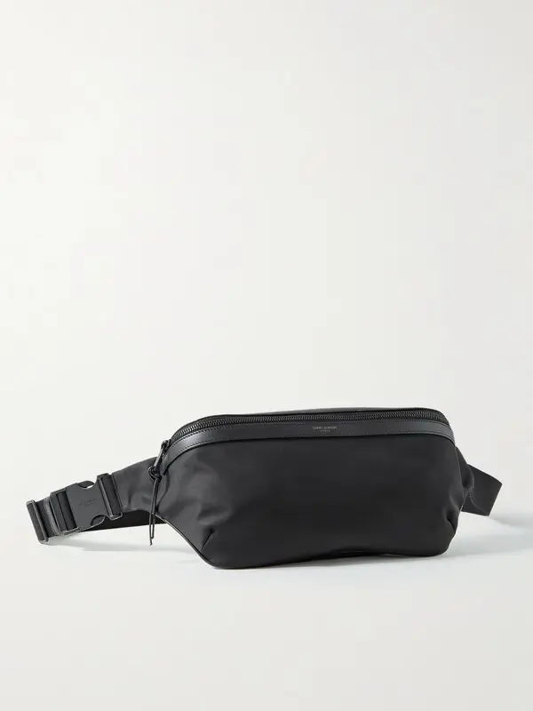 Saint Laurent Leather-trimmed Nylon Belt Bag - Black
