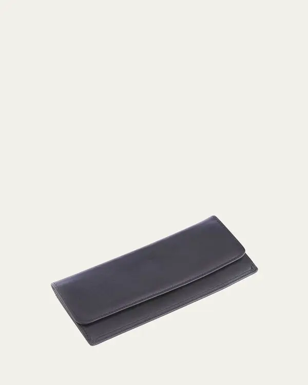 ROYCE NEW YORK Monogrammed Rfid Blocking Leather Clutch Wallet, Personalized - Black