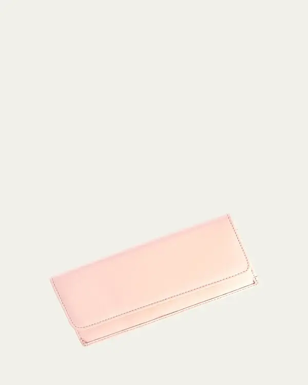 ROYCE NEW YORK Monogrammed Rfid Blocking Leather Clutch Wallet, Personalized - Blush Pink
