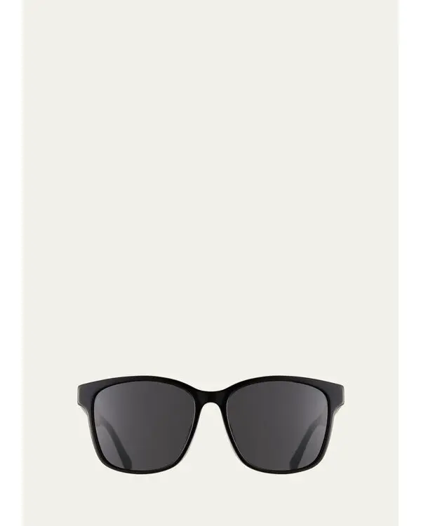 Gucci Square Acetate Sunglasses With Signature Web - Black