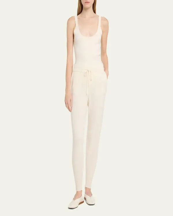 ARLOTTA CASHMERE Drawstring Sweatpants With Ribbed Cuffs