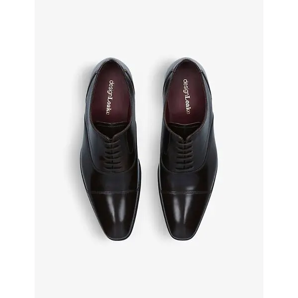 LOAKE Sharp Leather Oxford Shoes - Dark Brown