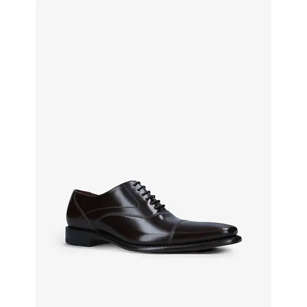 LOAKE Sharp Leather Oxford Shoes - Dark Brown