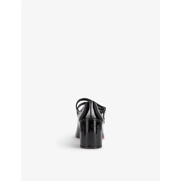 CHRISTIAN LOUBOUTIN Miss Jane 55 Patent-leather Shoes - Black/lin Black