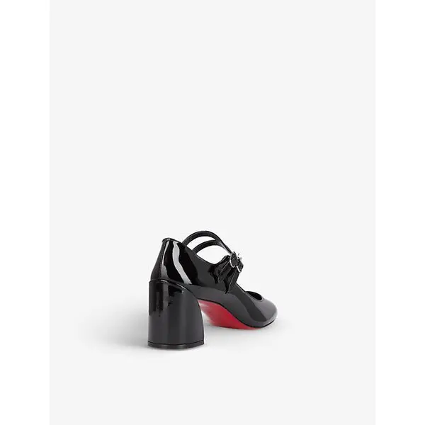CHRISTIAN LOUBOUTIN Miss Jane 55 Patent-leather Shoes - Black/lin Black