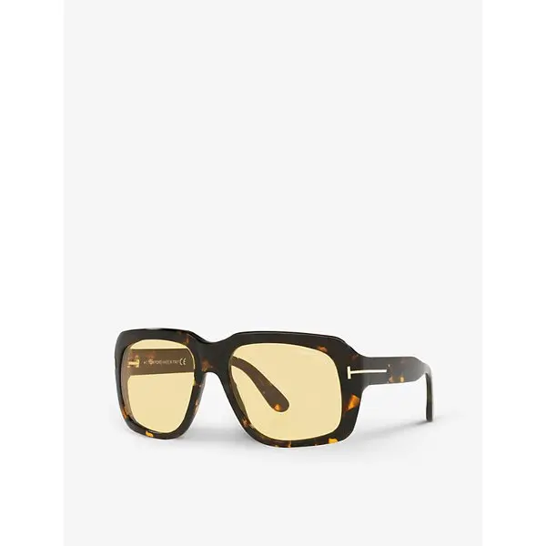 TOM FORD Bailey Ft0885 Tortoiseshell Square-frame Acetate Sunglasses