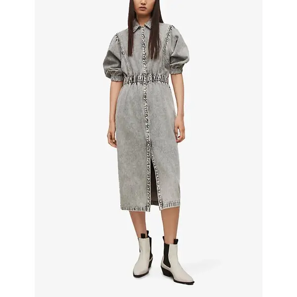 all saints osa denim dress ALLSAINTS Osa Denim Midi Dress