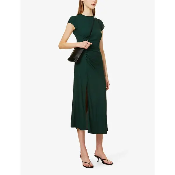 REFORMATION Frasier Ruched Crepe Midi Dress