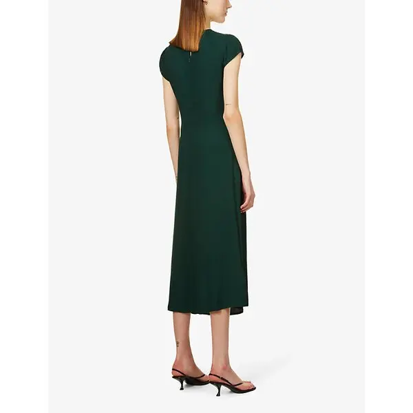 REFORMATION Frasier Ruched Crepe Midi Dress