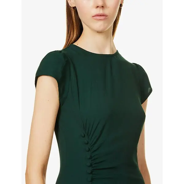 REFORMATION Frasier Ruched Crepe Midi Dress