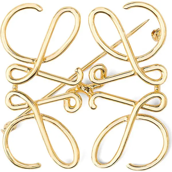 Loewe Anagram Brooch - Gold