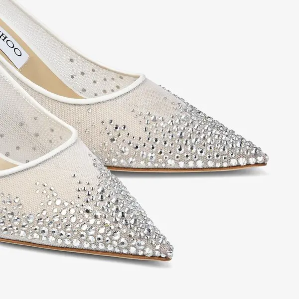 JIMMY CHOO Love 85 Mesh Pumps With Dégradé Crystals