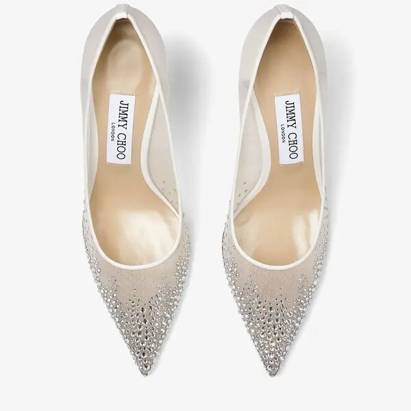 JIMMY CHOO Love 85 Mesh Pumps With Dégradé Crystals