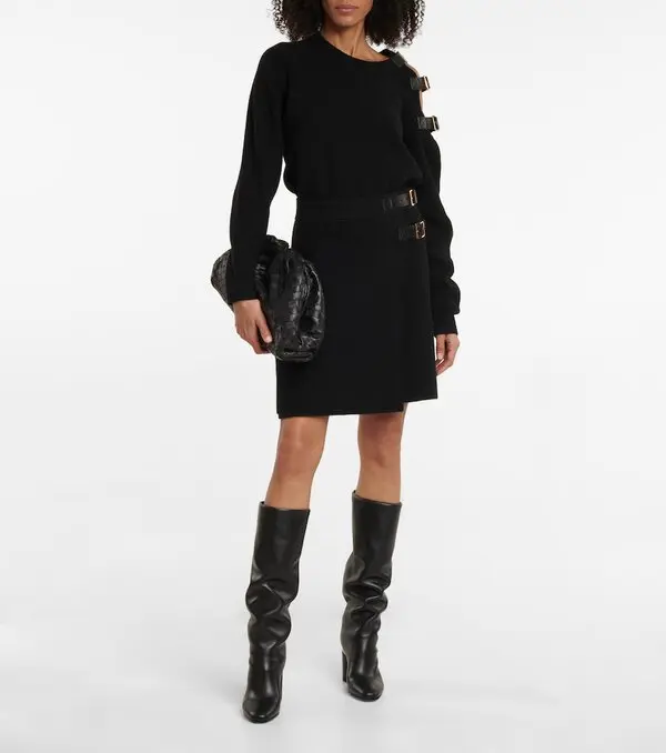 Altuzarra Wool And Cashmere Sweater With Leather Trim