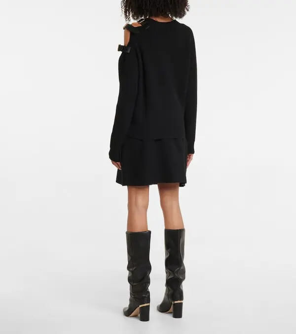 Altuzarra Wool And Cashmere Sweater With Leather Trim