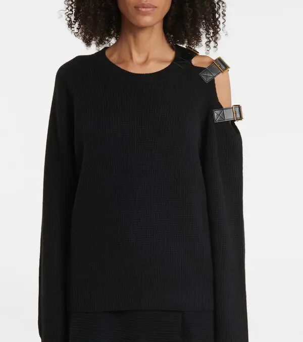 Altuzarra Wool And Cashmere Sweater With Leather Trim