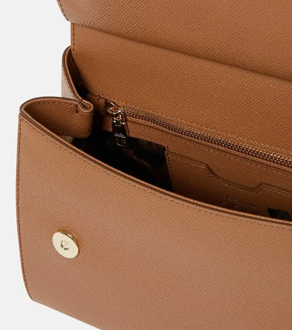 Dolce & Gabbana Sicily Large Leather Shoulder Bag - Brown