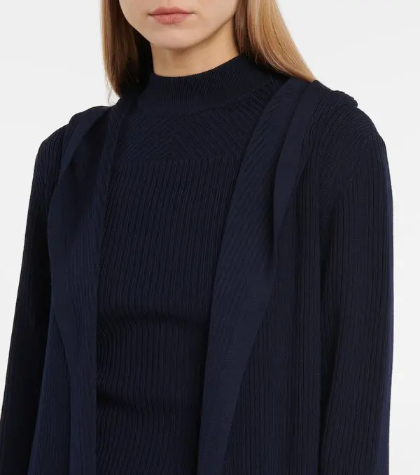 Alaïa Hooded Wool-blend Cardigan