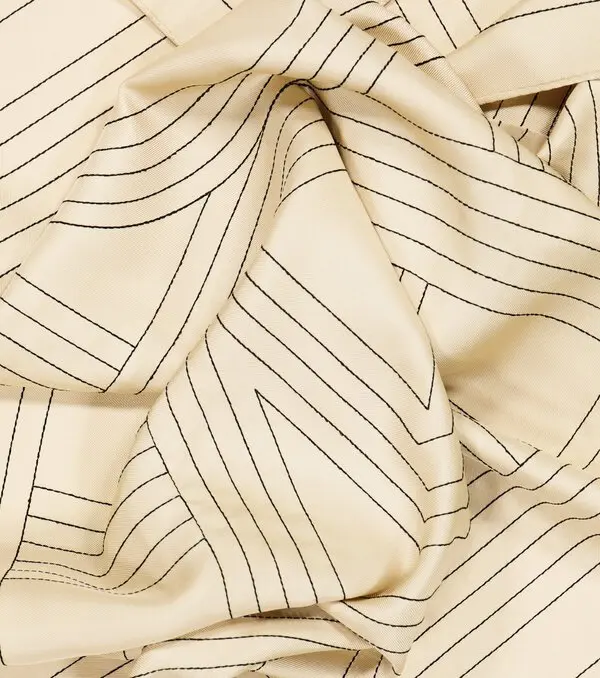 TOTEME Logo Embroidered Silk Scarf