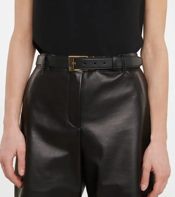 THE ROW Jewel Leather Belt - Black