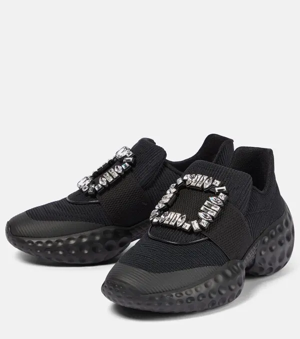 ROGER VIVIER Viv' Run Moonlight Strass Sneakers - Black