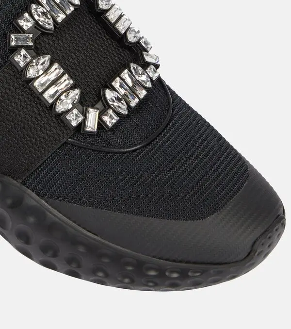 ROGER VIVIER Viv' Run Moonlight Strass Sneakers - Black
