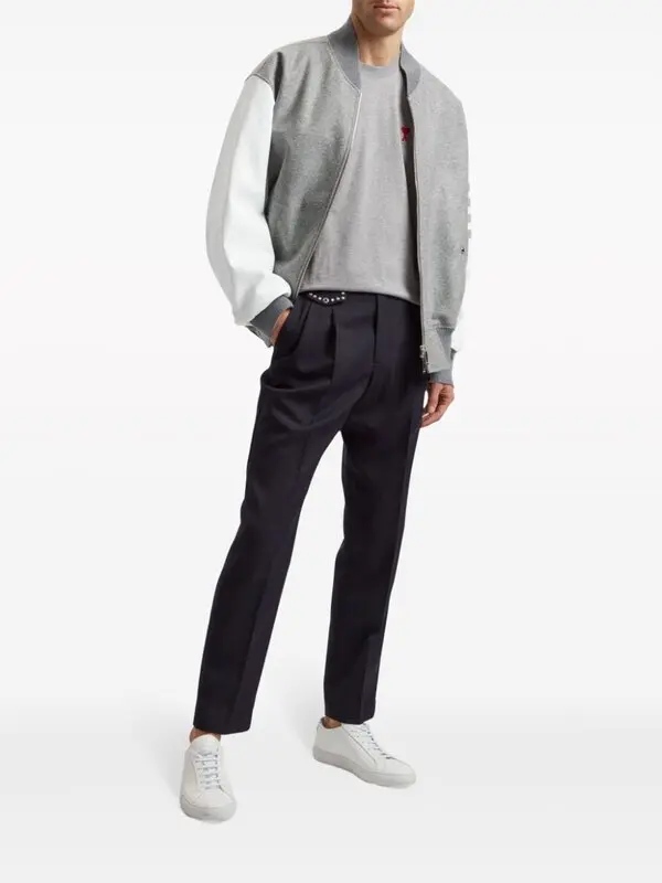 Thom Browne 4-bar Stripe Bomber Jacket - Grey