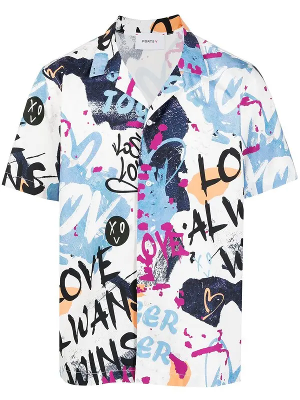 PORTS V Graffiti-print Shirt - Multicolour