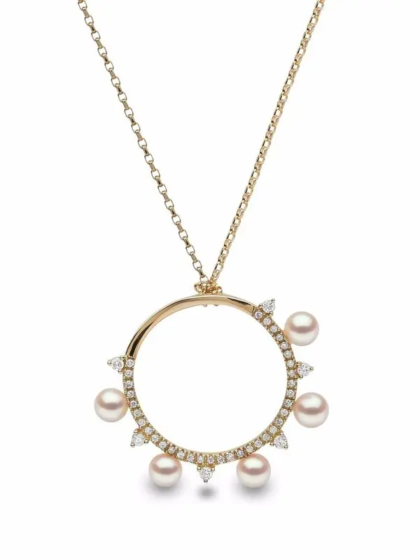 Yoko London 18kt Yellow Akoya Pearl And Diamond Pendant Necklace - Gold