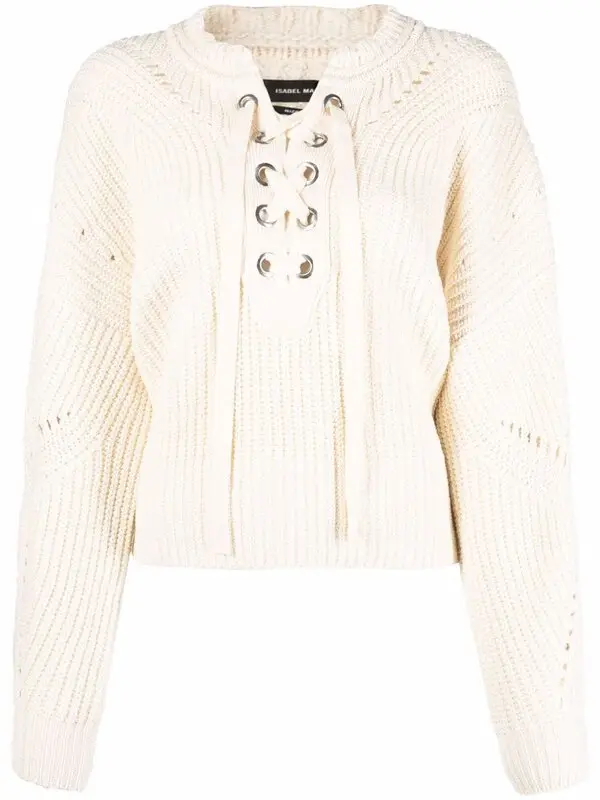 Isabel Marant Lace-up Ribbed-knit Jumper