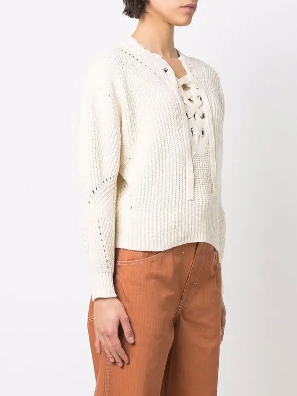 Isabel Marant Lace-up Ribbed-knit Jumper
