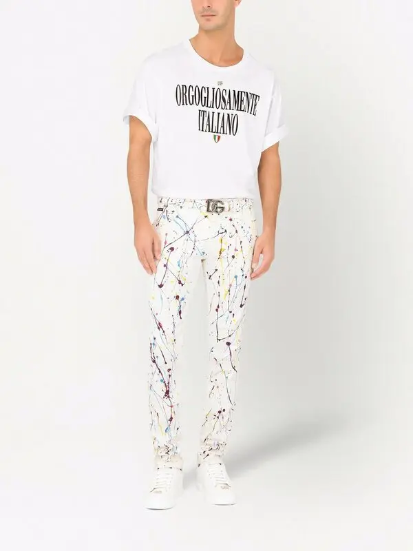 Dolce & Gabbana Paint Splatter Skinny Jeans