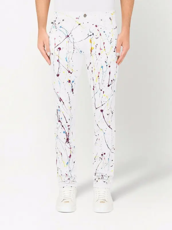 Dolce & Gabbana Paint Splatter Skinny Jeans