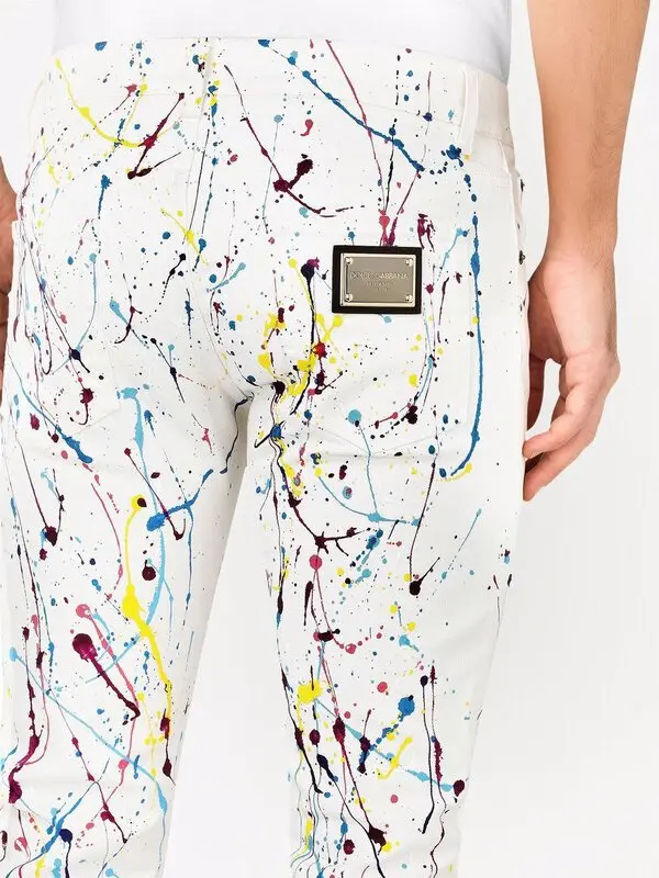 Dolce & Gabbana Paint Splatter Skinny Jeans