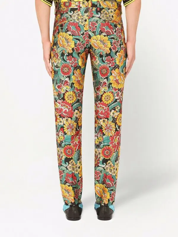 Dolce & Gabbana Patterned Jacquard Trousers - Yellow