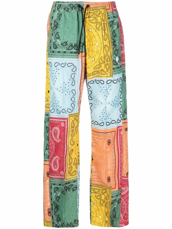COUNTY OF MILAN Bandana-print Straight-leg Trousers - Red