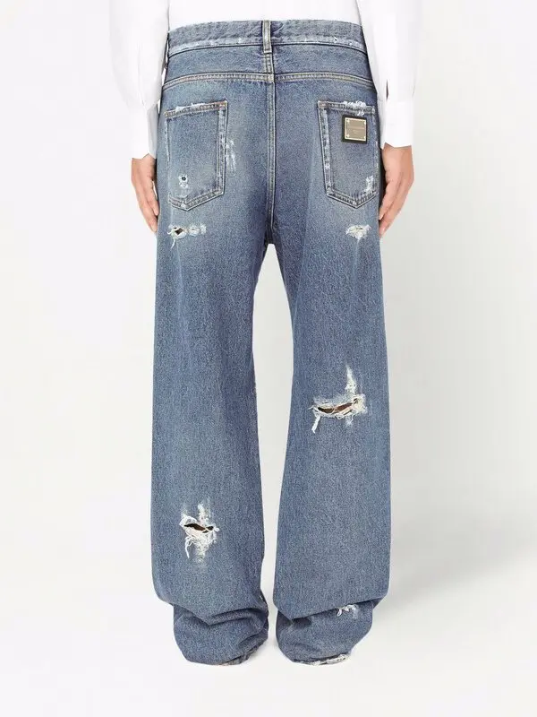 Dolce & Gabbana Ripped Loose-fit Jeans