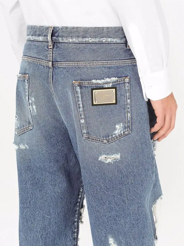 Dolce & Gabbana Ripped Loose-fit Jeans