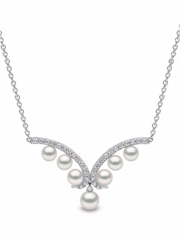 Yoko London 18kt White Gold Akoya Pearl And Diamond Necklace - Silver