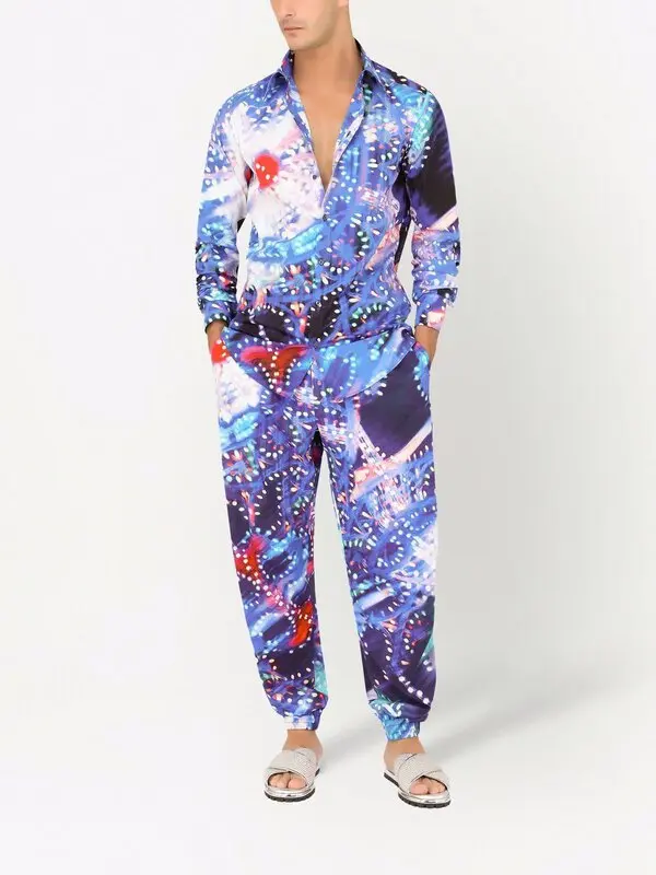 Dolce & Gabbana Graphic Print Long-sleeve Shirt - Blue