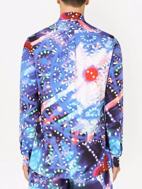 Dolce & Gabbana Graphic Print Long-sleeve Shirt - Blue