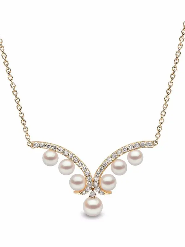 Yoko London 18kt Yellow Akoya Pearl Diamond Necklace - Gold