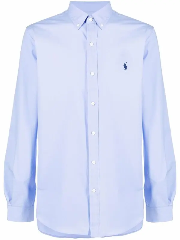 Polo Ralph Lauren Long-sleeve Buttoned Collar Shirt - Blue