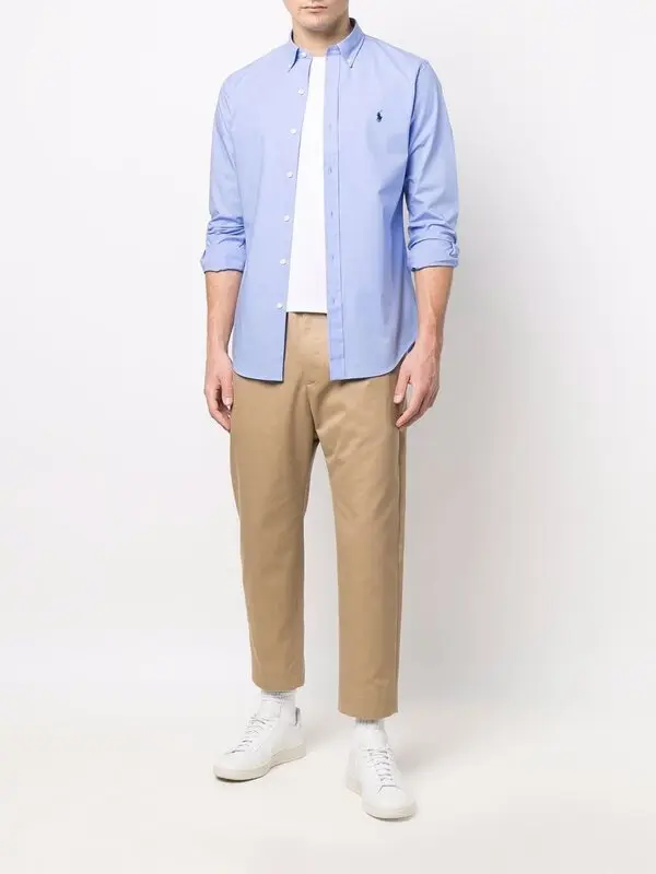 Polo Ralph Lauren Long-sleeve Buttoned Collar Shirt - Blue